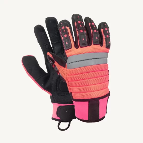 Premium TPR Safety Gloves (Orange & Pink) - Hilton Glove